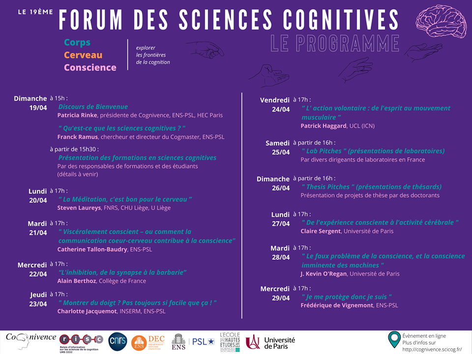 Evénement virtuel - FORUM DES SCIENCES COGNITIVES | CNRS Biologie